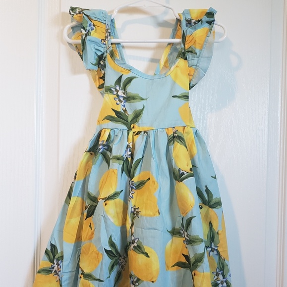 MDesigns Boutique | Dresses | Toddler Girls Lemon Print Cotton Dress ...